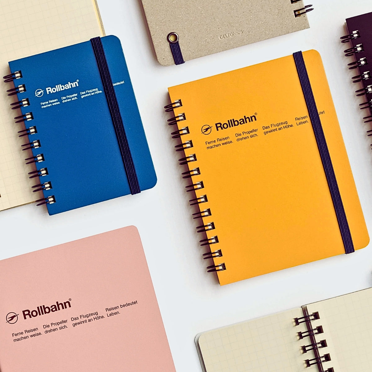 Delfonics Rollbahn Medium Memo – Grid Spiral Notebook, Splash-Proof