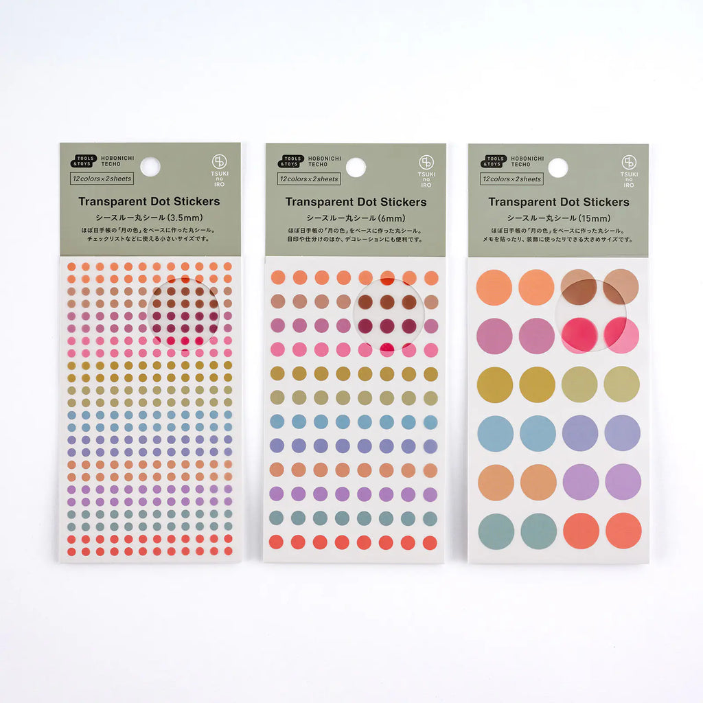 Hobonichi 2026 Accessories – Hobonichi TSUKI no IRO: Transparent Dot Stickers (3.5mm) | Techo ...